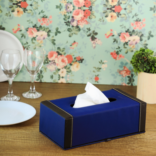 RICHTER® Leatherette Blue Tissue Box Holder/Cover - RICHTER®